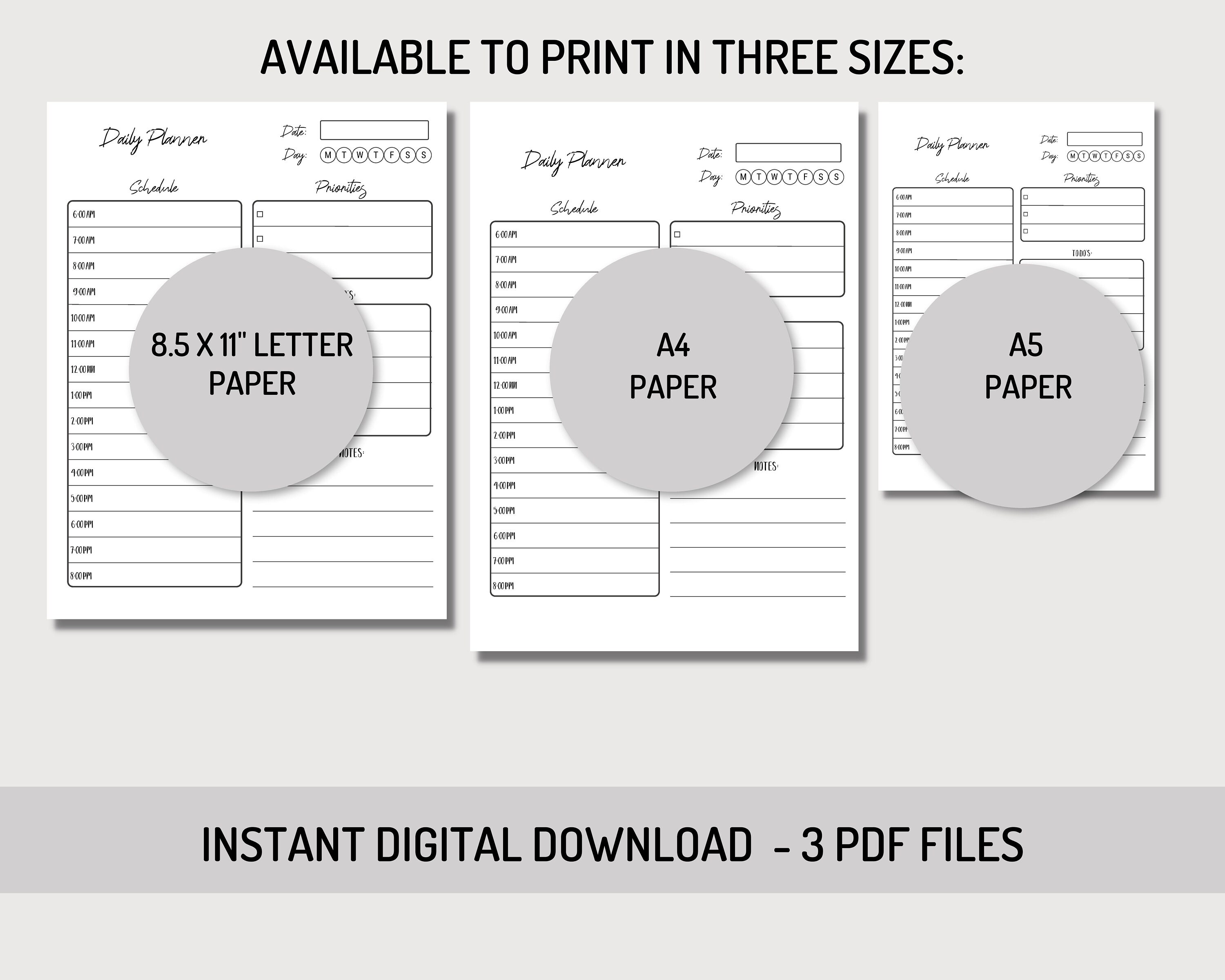 Daily Planner and AM/PM Journal, Printable, Daily to Do List, Daily ...