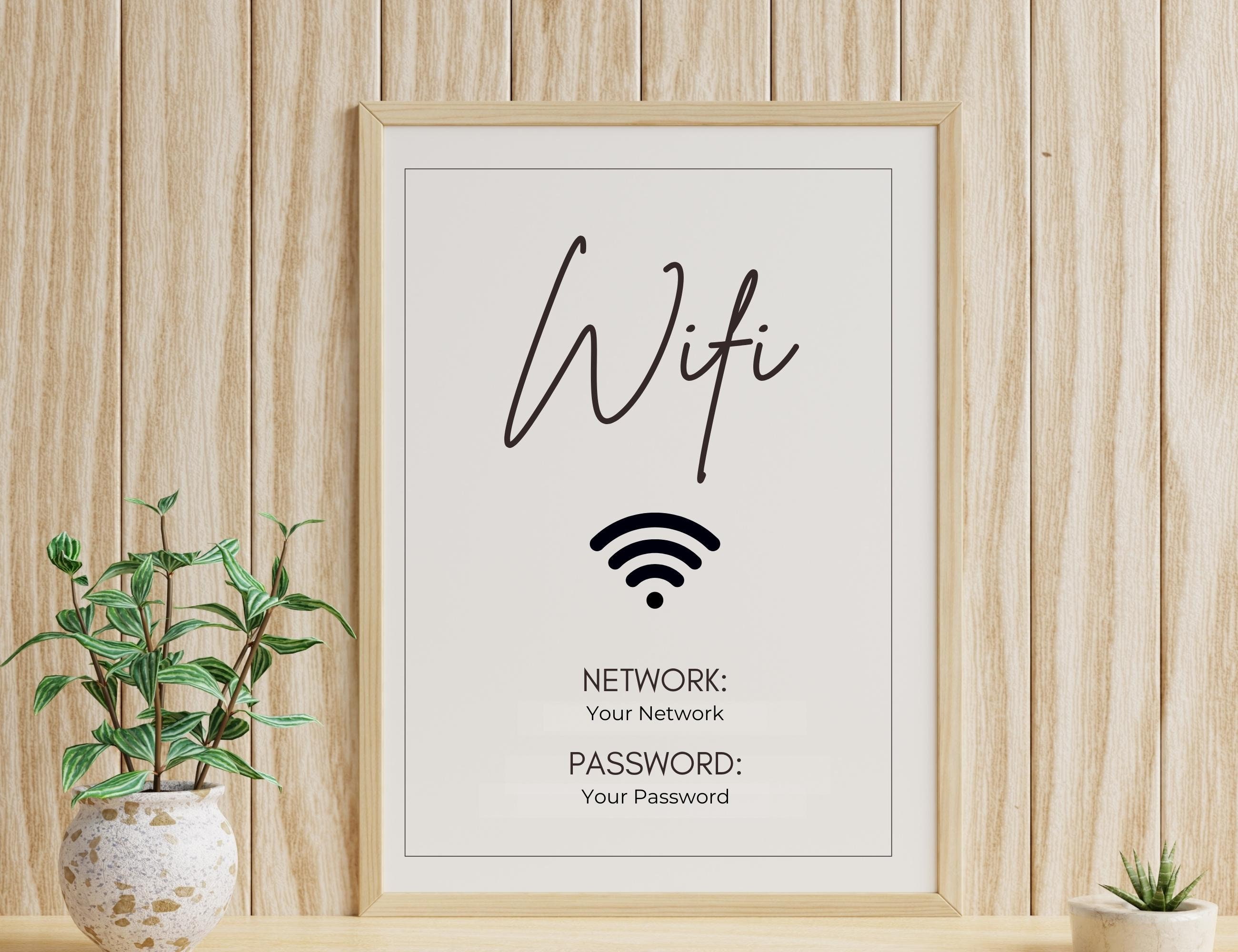 Wifi Password Sign, Printable Wifi Sign, Wifi Network Sign, Editable ...