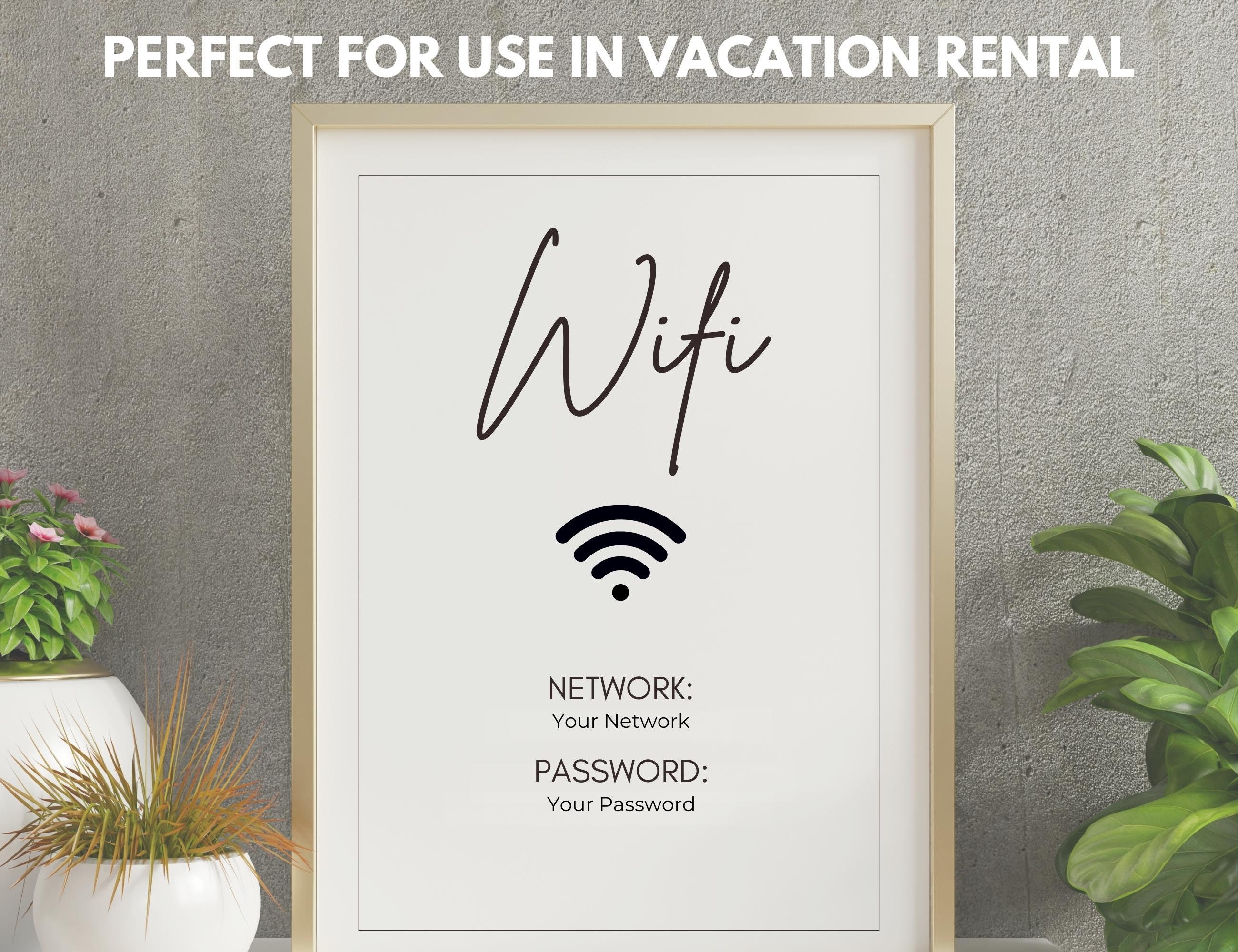 Wifi Password Sign, Printable Wifi Sign, Wifi Network Sign, Editable ...