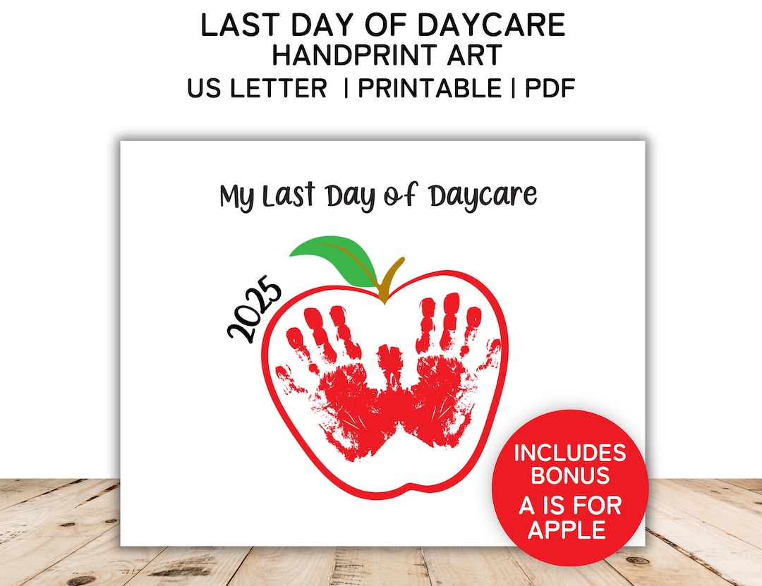 Last Day of Daycare Handprint Art, Last Day of School, Handprint Craft ...