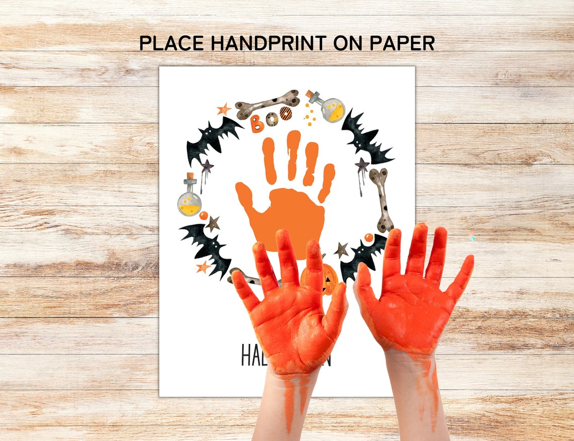 Halloween Handprint Art, Fall Handprint Craft, Toddler Handprint Art ...