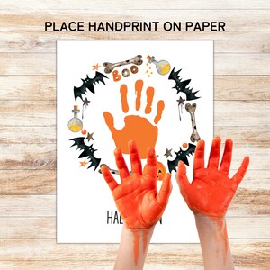 Halloween Handprint Art, Fall Handprint Craft, Toddler Handprint Art ...