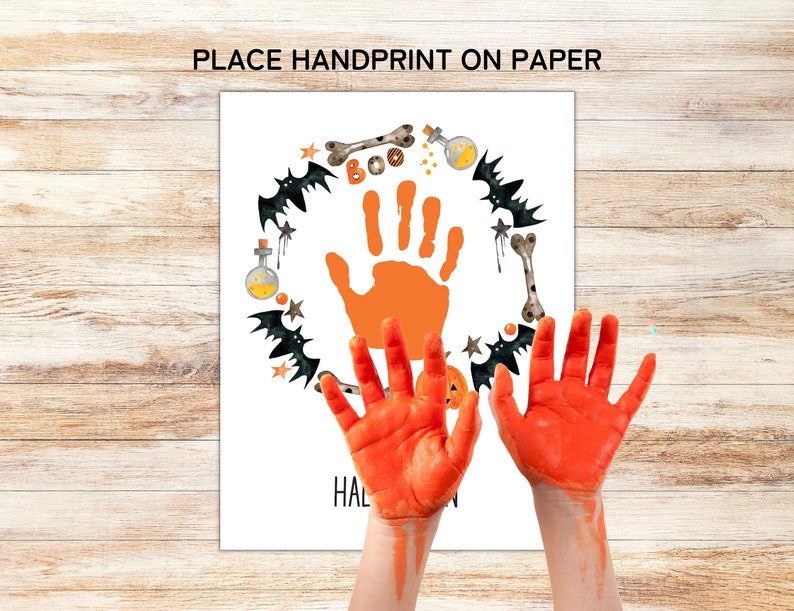 Halloween Handprint Art, Fall Handprint Craft, Toddler Handprint Art ...