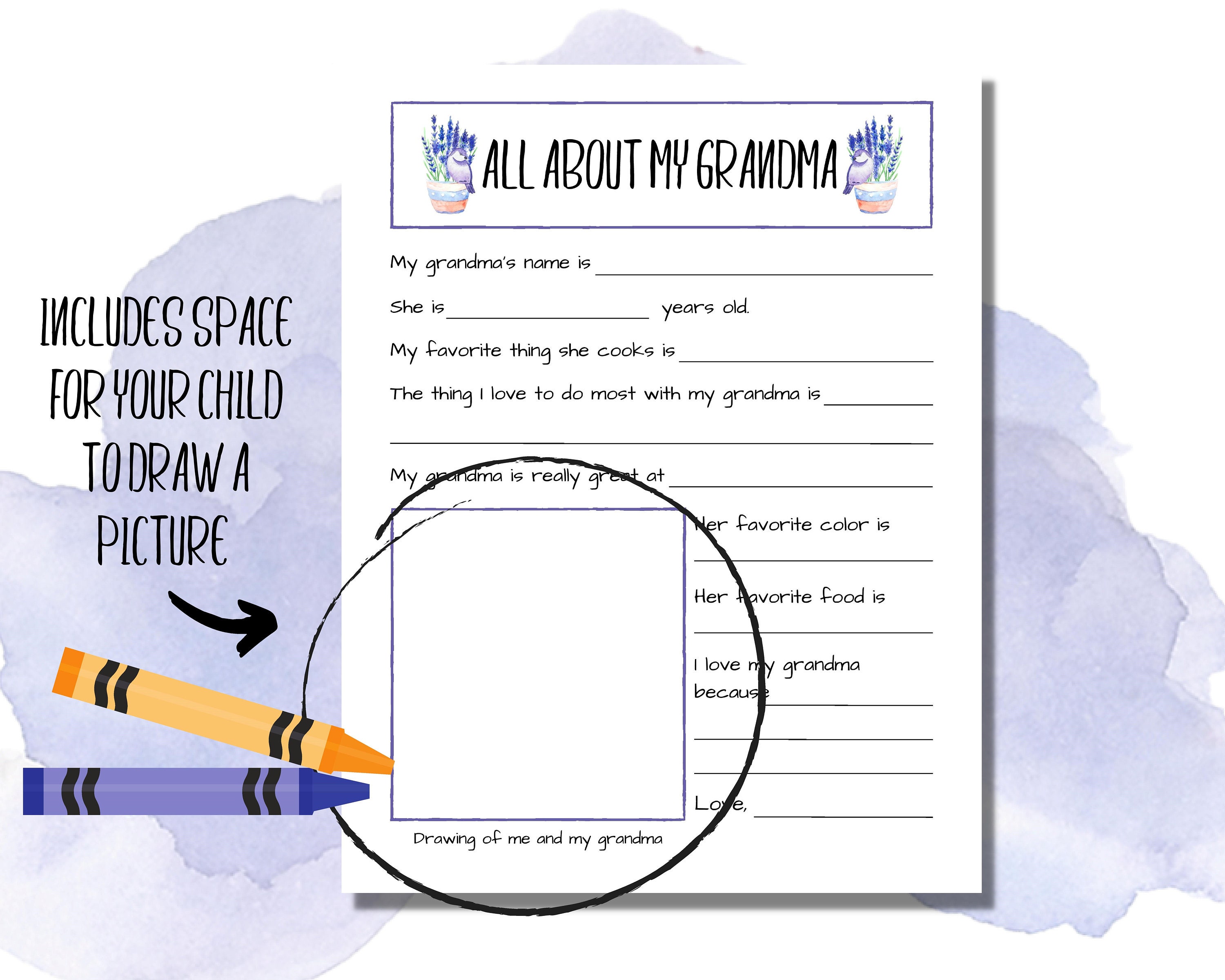All About My Grandma Printable Questionnaire, Mother's Day Classroom ...