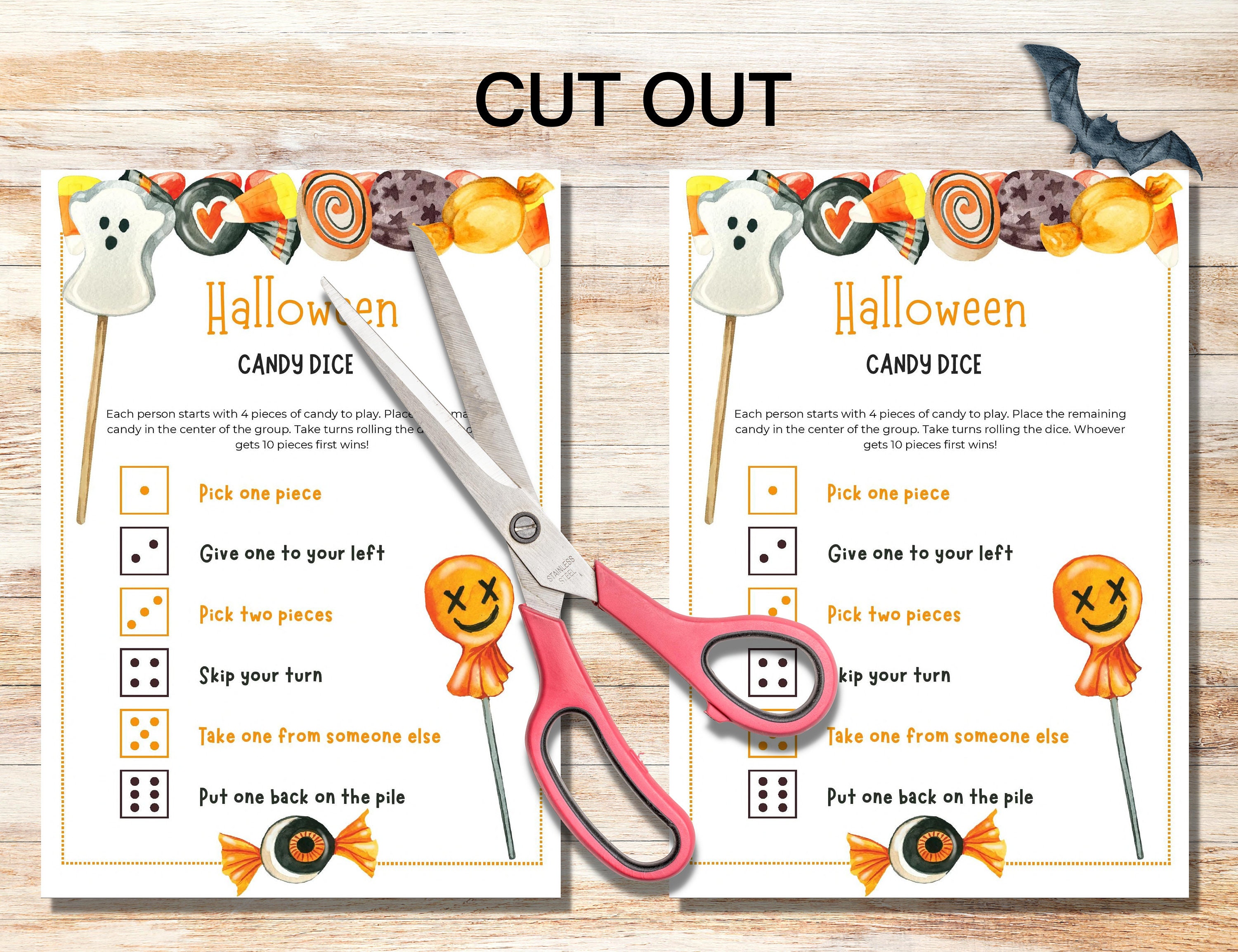 Halloween Candy Dice Game, Halloween Party Game, Printable Halloween ...
