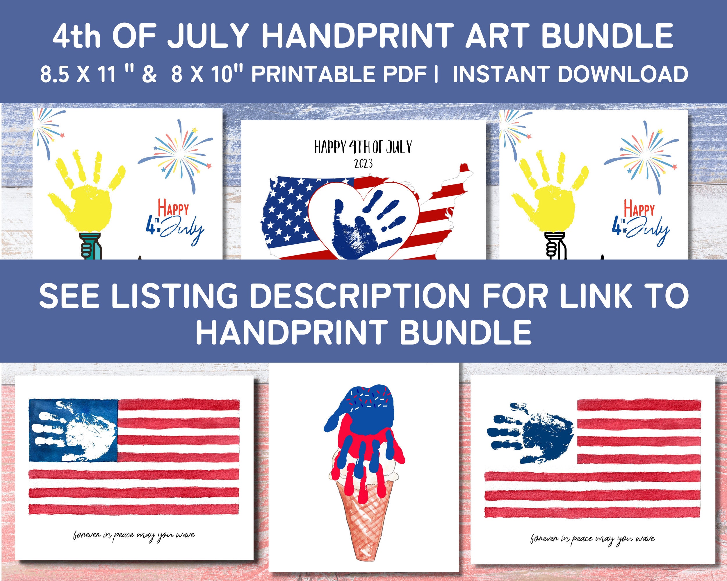 Fourth of July Handprint Art, Printable Summer Keepsake, American Flag ...