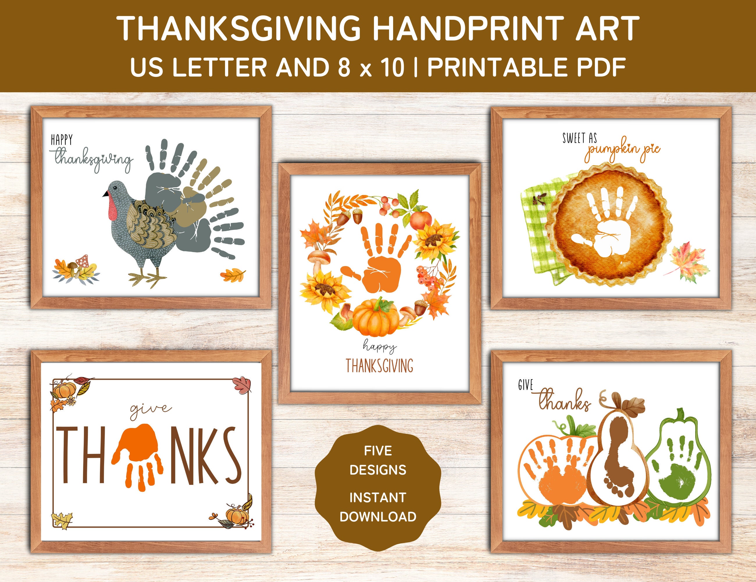 Thanksgiving Handprint and Footprint Art Bundle, Fall Handprint, Turkey ...