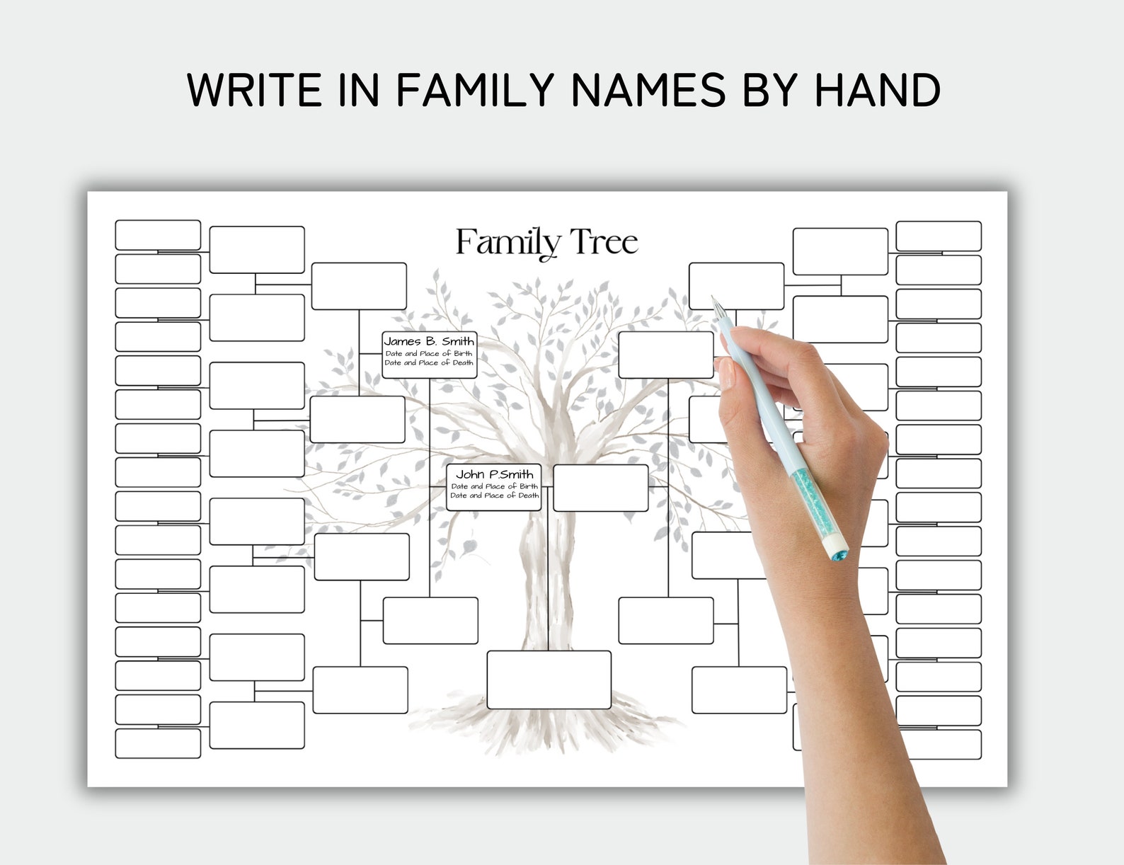 6 Generation Family Tree Poster, Blank Physical Family Tree Chart, 11 X ...