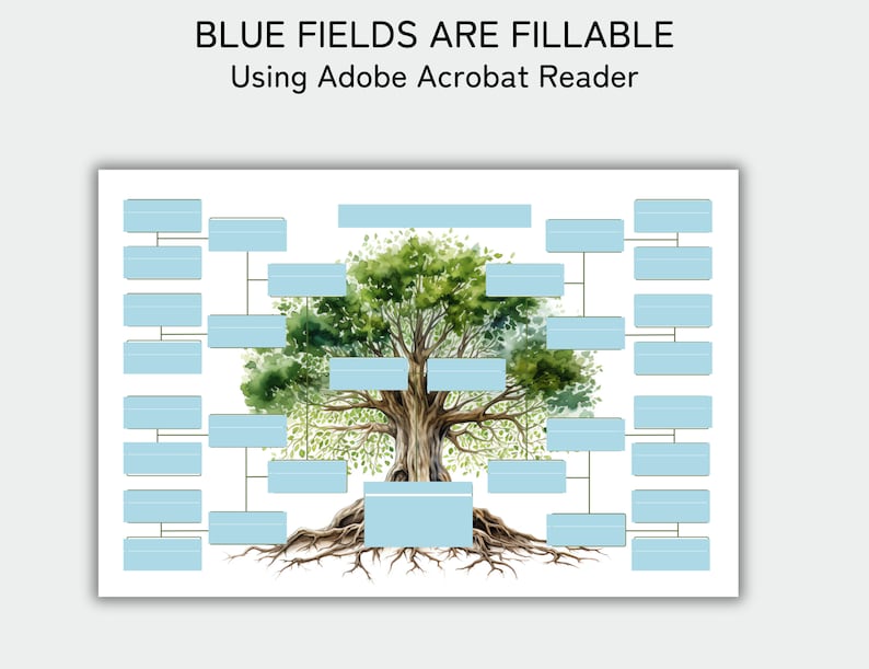 Family Tree Template 5 Generation, Family Tree Chart, 16x24" Poster ...