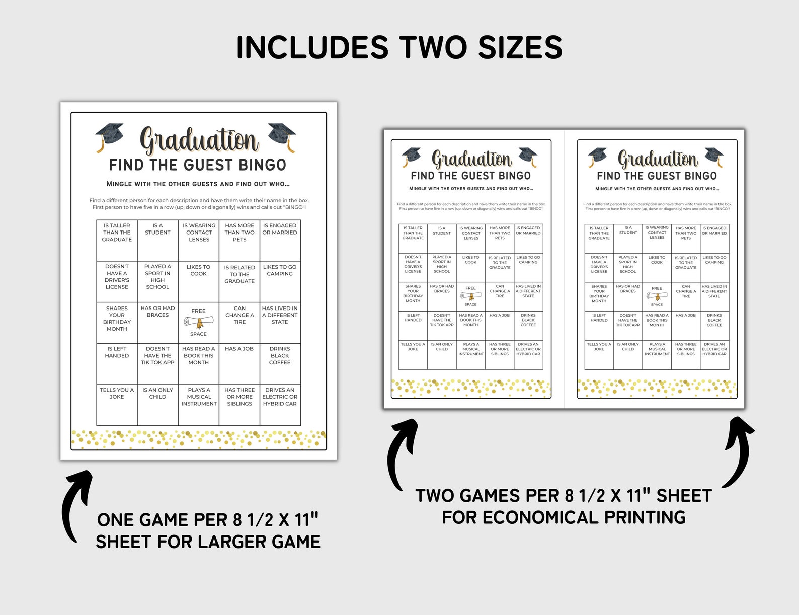 Graduation Find the Guest Bingo Game for Graduation Party, Mix and ...