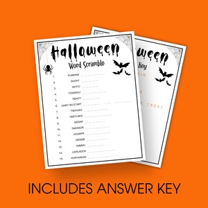 Halloween Word Scramble Game, Printable Halloween Game for Kids and ...