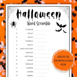 Halloween Word Scramble Game, Printable Halloween Game for Kids and ...