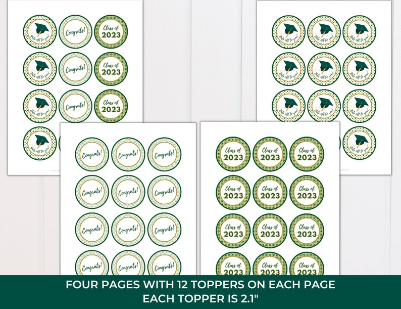 Printable Graduation Cupcake Toppers 2023 Graduation Party - Etsy