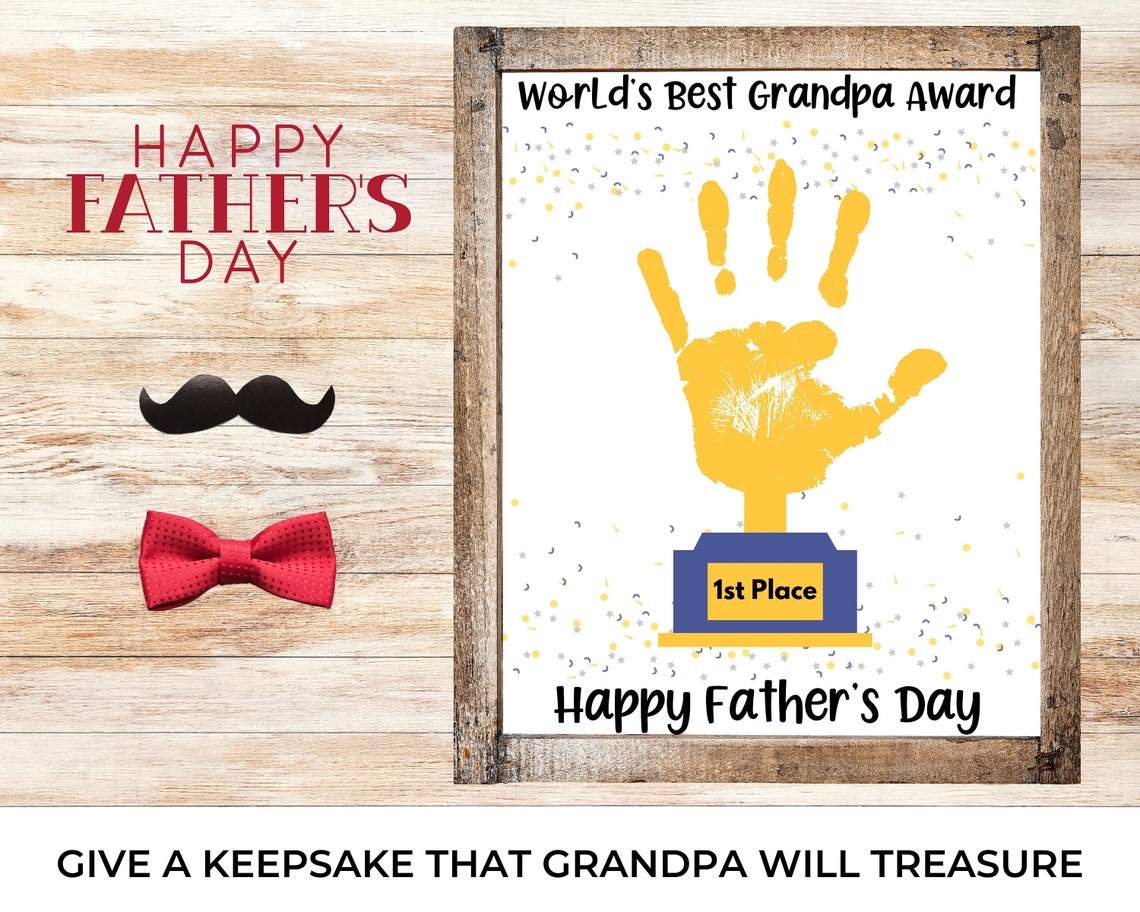Father's Day Gift for Grandpa, All About My Grandpa, Handprint Keepsake ...