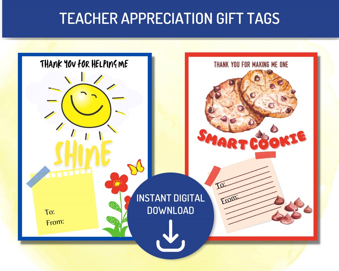 Teacher Appreciation Gift Tag Printable Year-end Gift Tag - Etsy