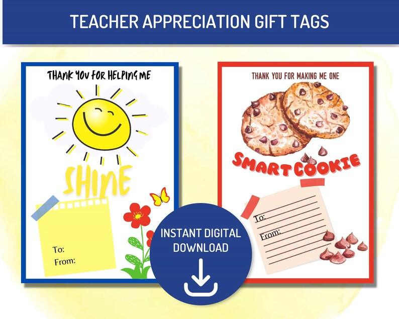 Teacher Appreciation Gift Tag Printable Year-end Gift Tag - Etsy