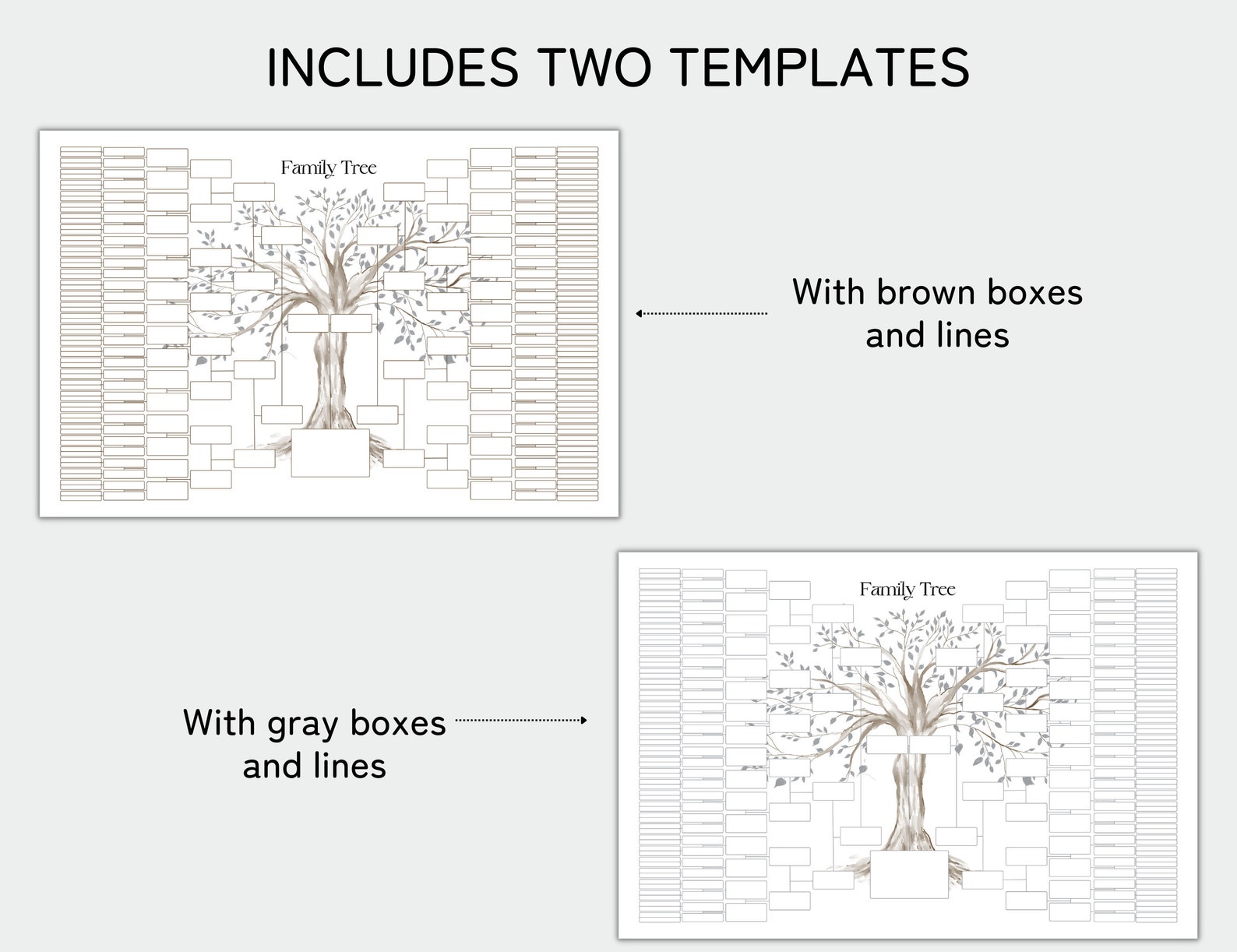 Family Tree Template 8 Generation, Family Tree Chart, 24 X 36" Poster ...
