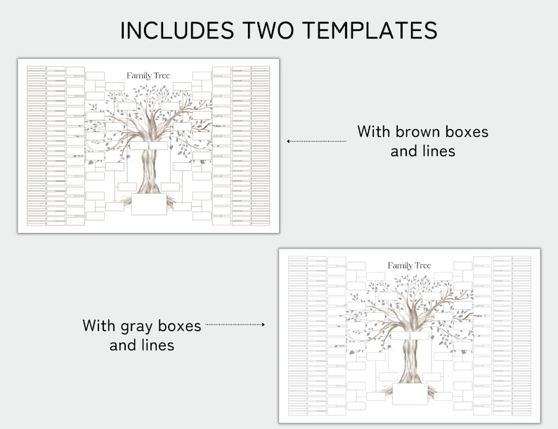 Family Tree Template 8 Generation, Family Tree Chart, A1 Poster, Family ...