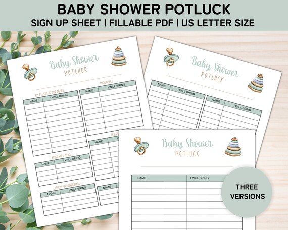 Plantilla De Registro De Baby Shower