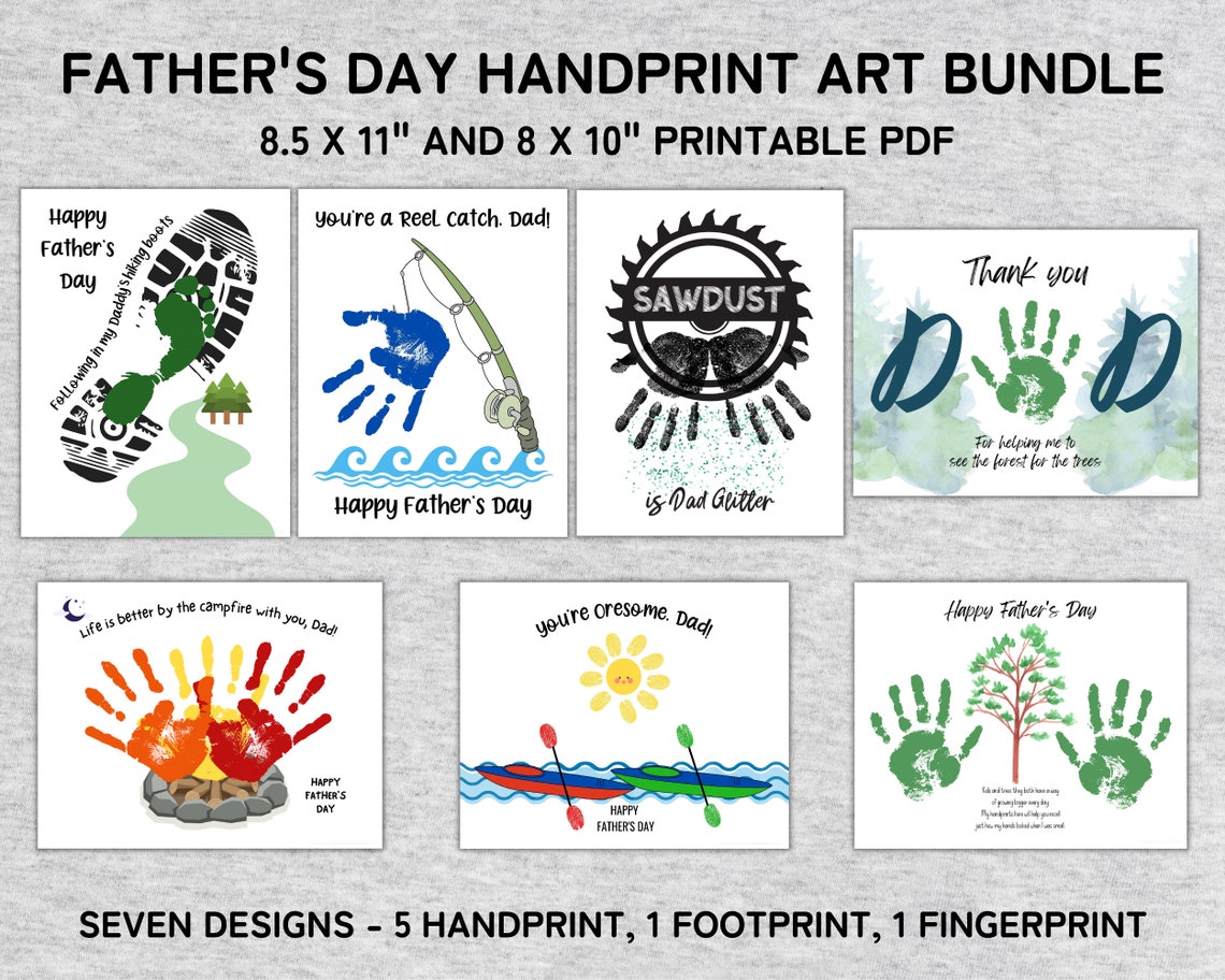 Father's Day Handprint Art Bundle Printable Handprint - Etsy