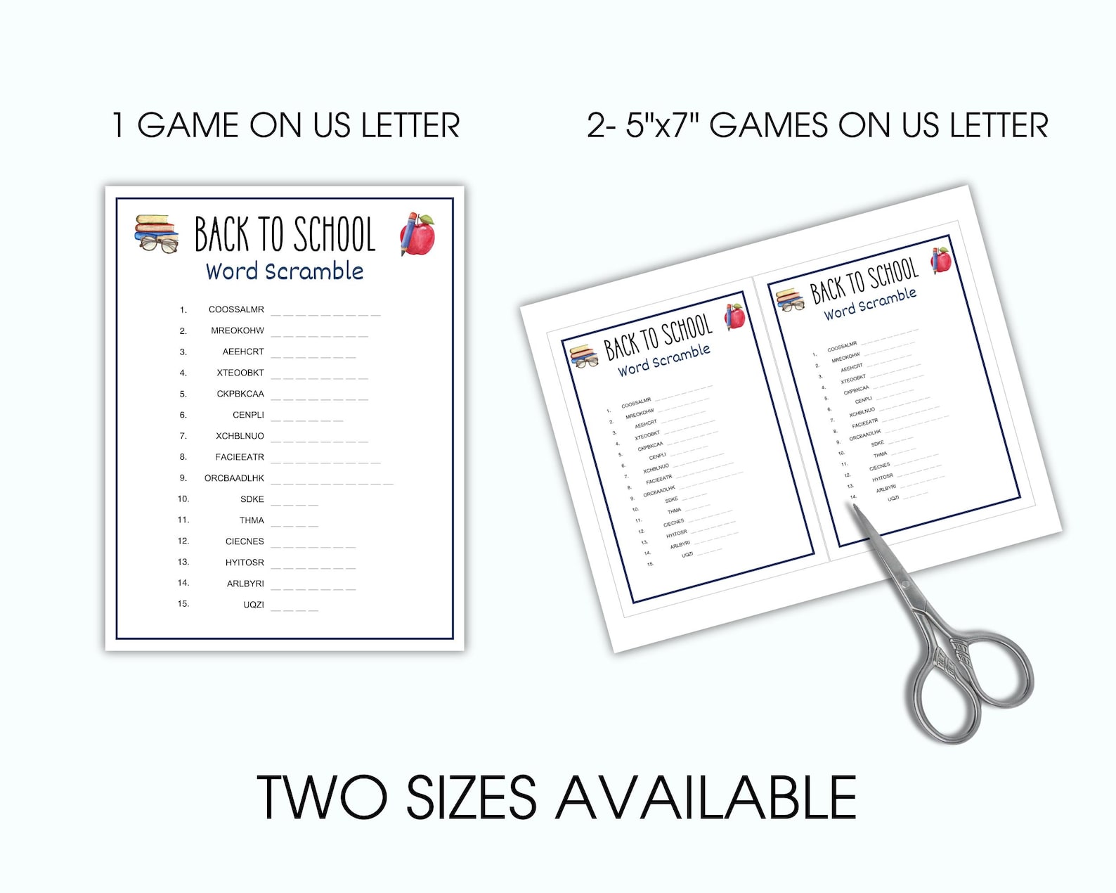 Back to School Word Scramble Game, First Week Classroom Activity Word ...