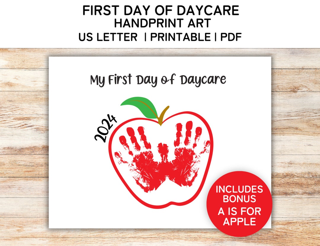 First Day of Daycare Handprint Art, First Day of School, Handprint ...
