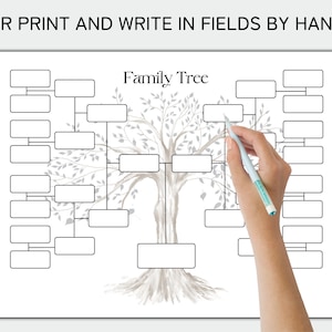Family Tree Template 5 Generation Family Tree Chart - Etsy