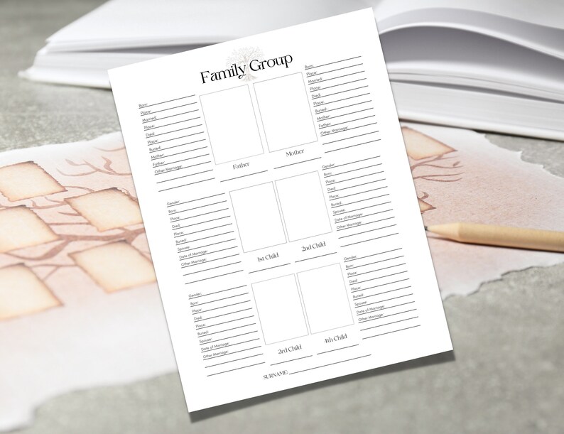 Family Tree Template, Family Tree Chart, Printable for Family Reunion ...
