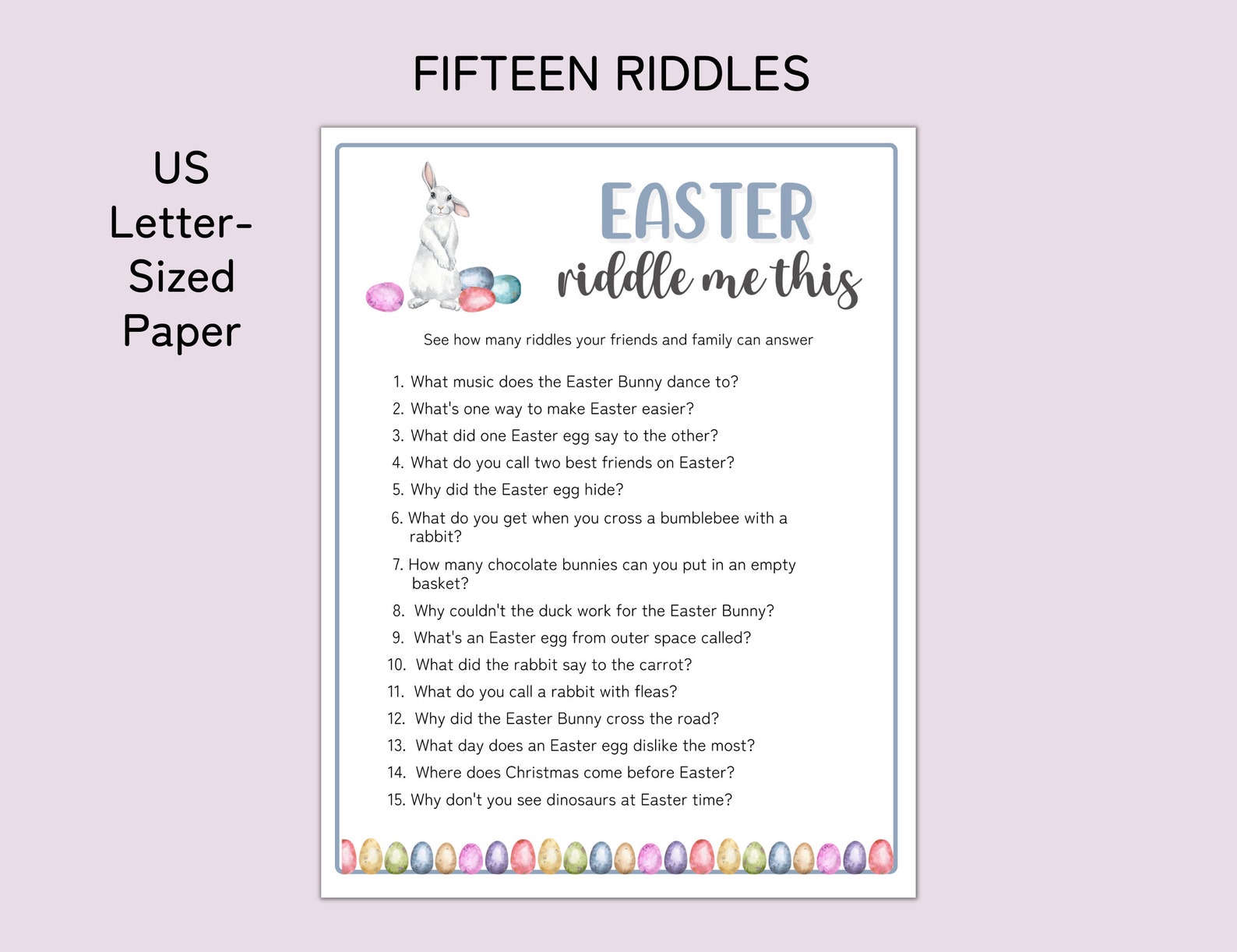 Easter Riddles Game, Printable Easter Party Game for Kids, Riddle Me ...