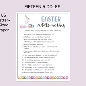 Easter Riddles Game, Printable Easter Party Game for Kids, Riddle Me ...