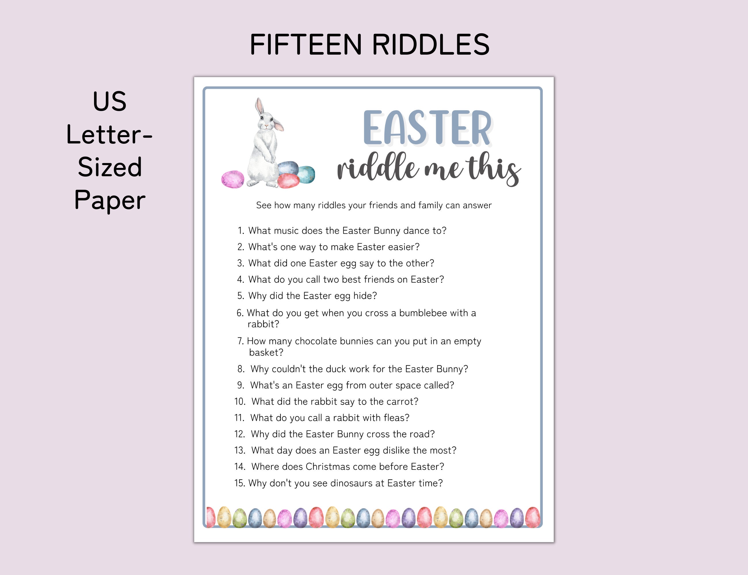 Easter Riddles Game, Printable Easter Party Game for Kids, Riddle Me ...