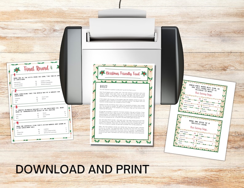 Christmas Friendly Feud Game, Christmas Family Friendly Party Quiz Game ...