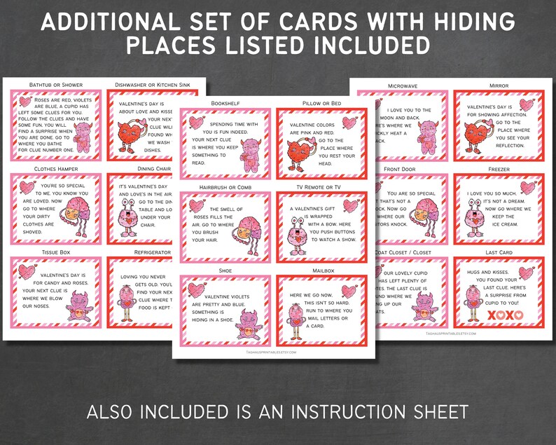 Valentines Day Scavenger Hunt for Kids Printable Valentines - Etsy