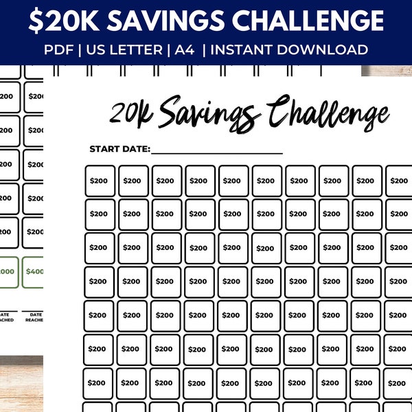 20k Savings Challenge - Etsy