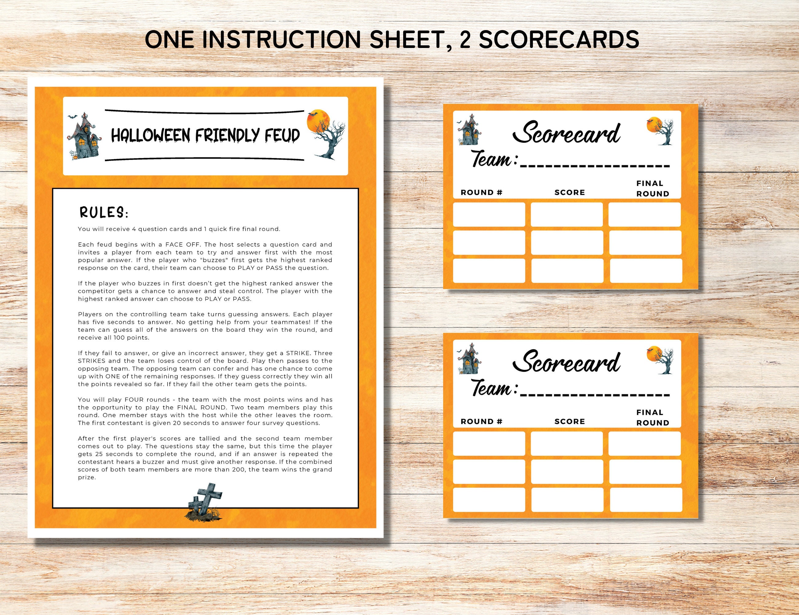 Halloween Friendly Feud Game, Halloween Family Friendly Party Game ...