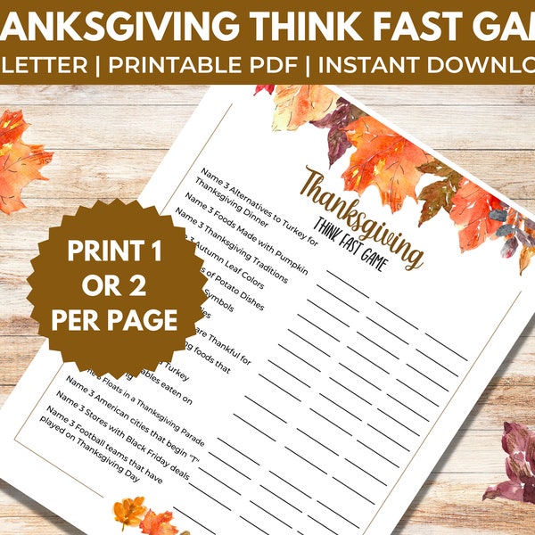 Think Fast Game - Etsy