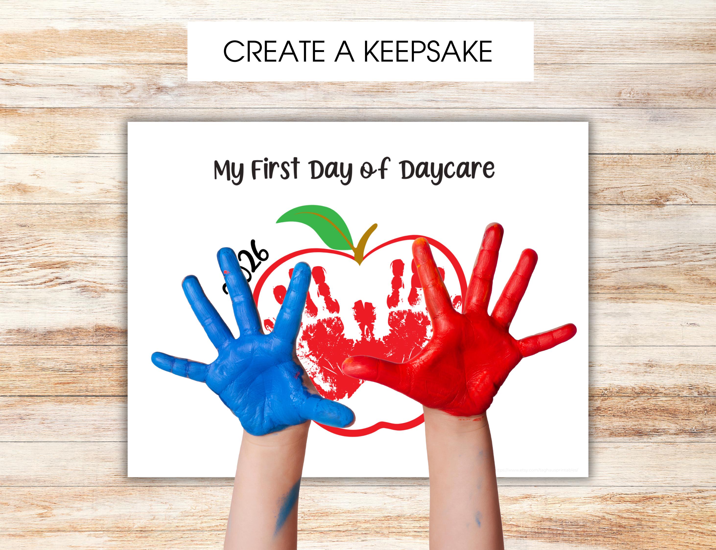 First Day of Daycare Handprint Art, First Day of School, Handprint ...