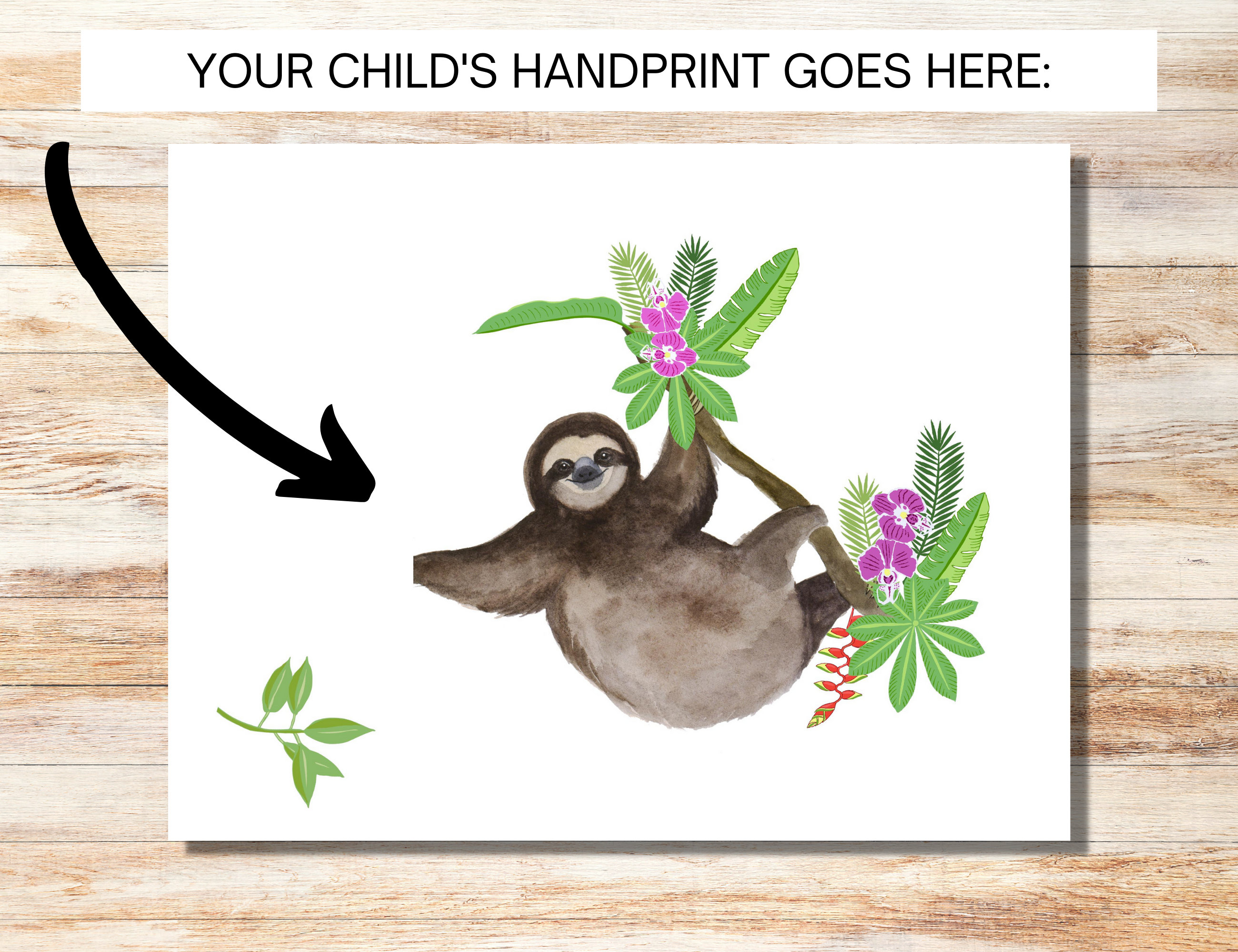Sloth Handprint Art, Kids Handprint Crafts, Printable Keepsake, Toddler ...