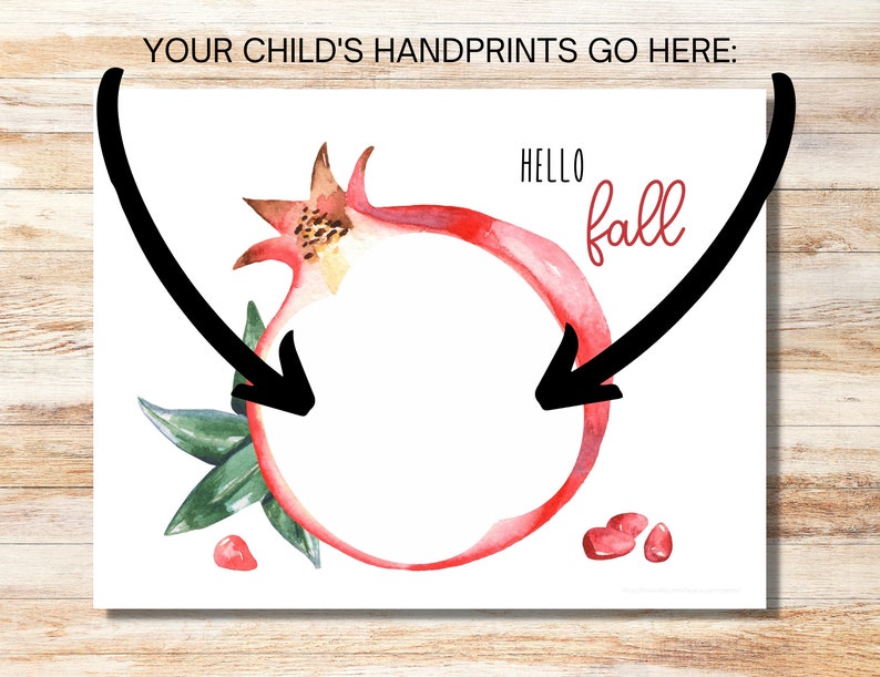 Fall Handprint Art, Hello Fall Handprint Craft, Pomegranate Art ...