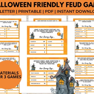 Halloween Friendly Feud Game Halloween Family Friendly Party - Etsy