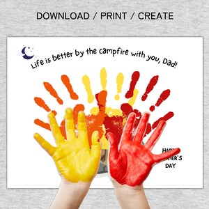 Father's Day Handprint Art Bundle, Printable Handprint Craft, Handprint ...