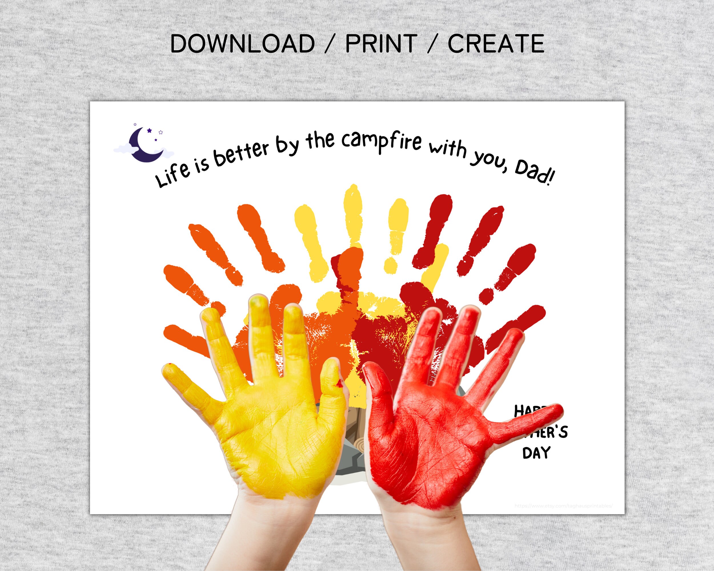 Father's Day Handprint Art Bundle Printable Handprint - Etsy
