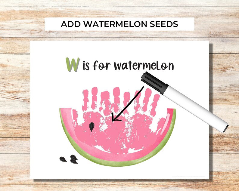 Summer Handprint Art Watermelon Handprint Art Printable - Etsy