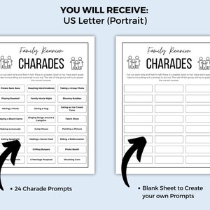 Family Reunion Charades Game, Printable Icebreaker Game, Charades Words ...