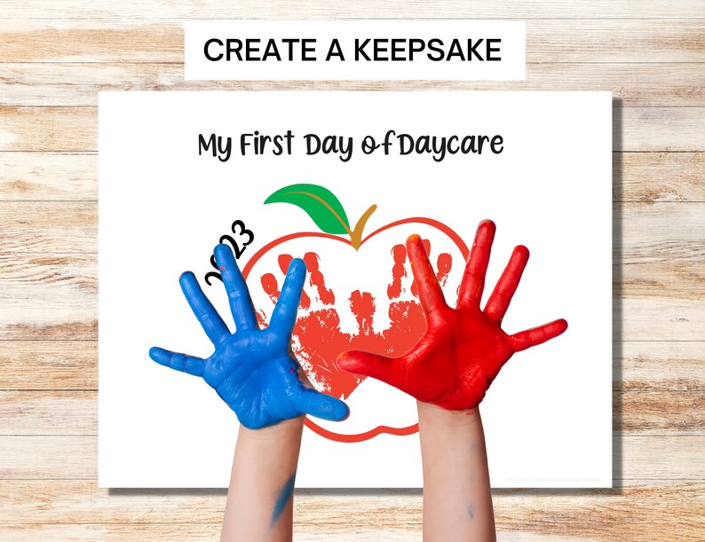 First Day of Daycare Handprint Art First Day of School - Etsy