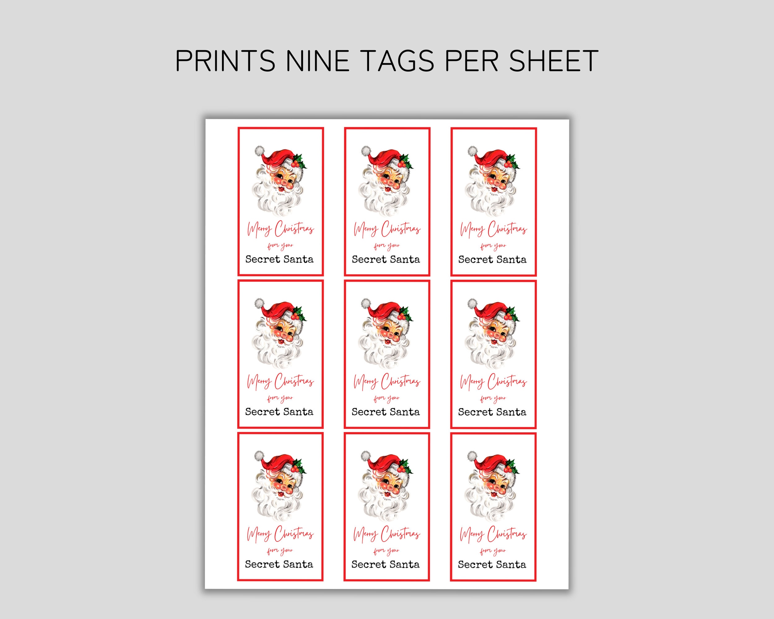 Secret Santa Gift Tags, Printable Secret Santa Gift Exchange, From ...