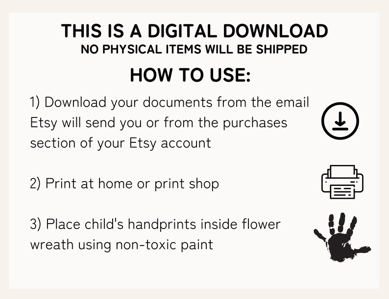 Mother's Day Handprint Art, Printable Handprint Craft, Gift for Mom ...