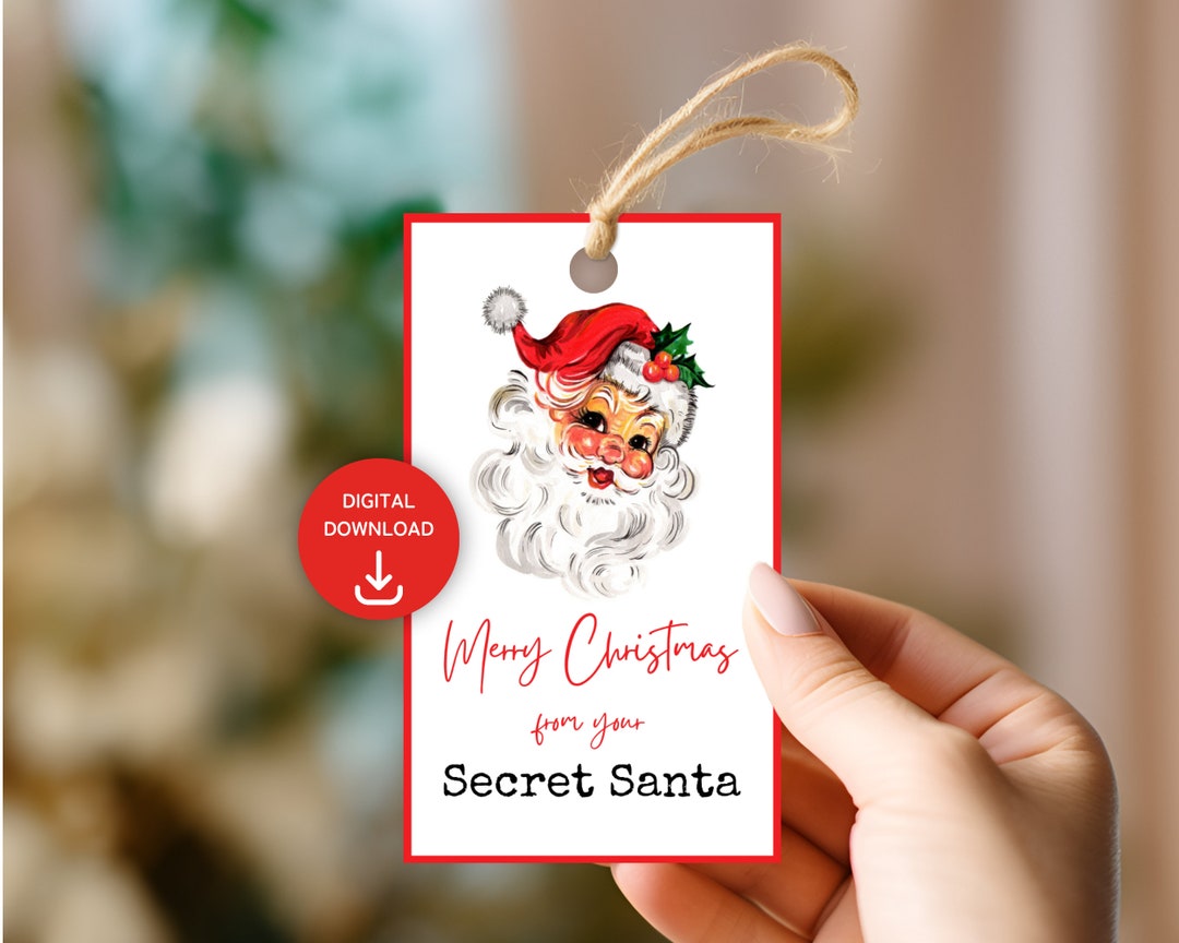 Secret Santa Gift Tags, Printable Secret Santa Gift Exchange, From ...
