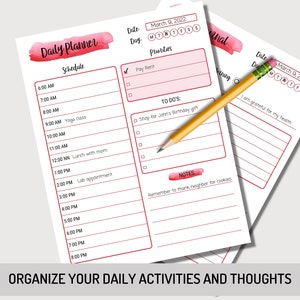 Daily Planner and AM/PM Journal, Printable, Daily to Do List, Daily ...
