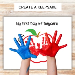 First Day of Daycare Handprint Art, First Day of School, Handprint ...